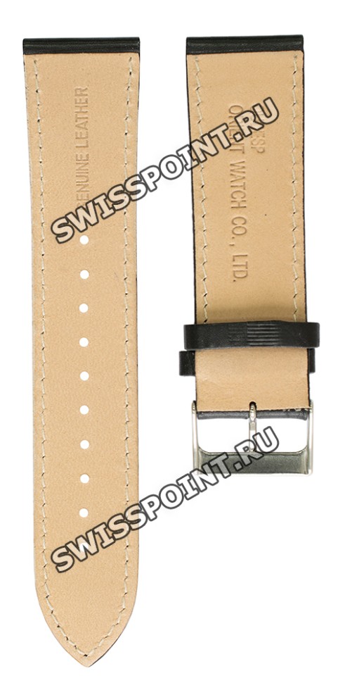 Оригинальный черный кожаный ремешок Orient QUDESPSB, 24/22 мм, стальная ...